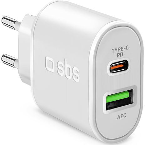 SBS USB-A og USB-C oplader - hvid | Køb på Bilka.dk!