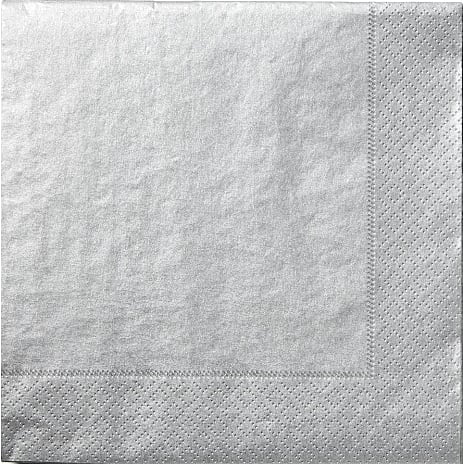 Windsor ensfarvede servietter 33x33 cm 20-pak - sølvfarvet | Køb på ...