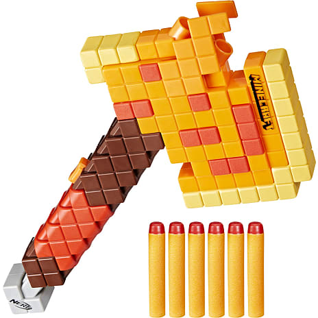 Nerf Minecraft Firebrand-økse blaster med 6 pile | Køb online på br.dk!