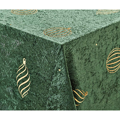 Velour dug - grøn m. julekugler | Køb på Bilka.dk!