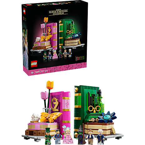 LEGO Wicked Glinda og Elphaba-bogstøtter til hylde 75691 | Køb på føtex.dk!
