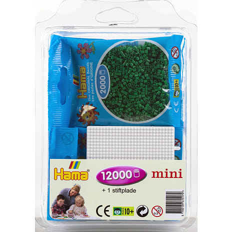 Hama mini perler 12000 stk. med stiftplade - basis | Køb online på br.dk!