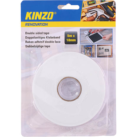 Kinzo dobbeltsidet tape 5 meter | Køb på Bilka.dk!