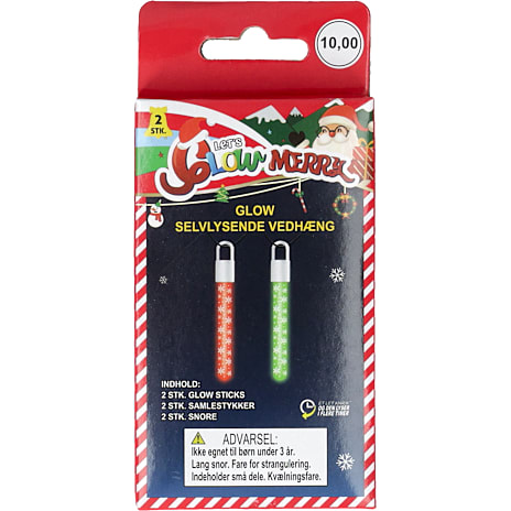 Jule glow vedhæng 2-pak - rød og grøn | Køb på Bilka.dk!