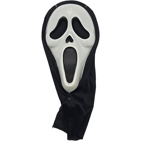 Halloween scream maske - hvid med sort | Køb online på br.dk!