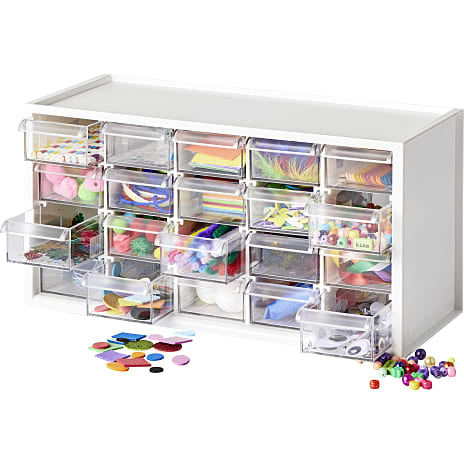 Hobbykommode 3 med 20 skuffer - hvid | Køb online på br.dk!