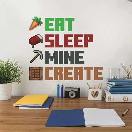 Minecraft Eat, Sleep, Mine, Create wall | Køb på føtex.dk!