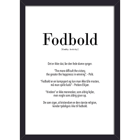 Salling fodbold plakat med sort glasramme 21x29,7 cm | Køb på Bilka.dk!