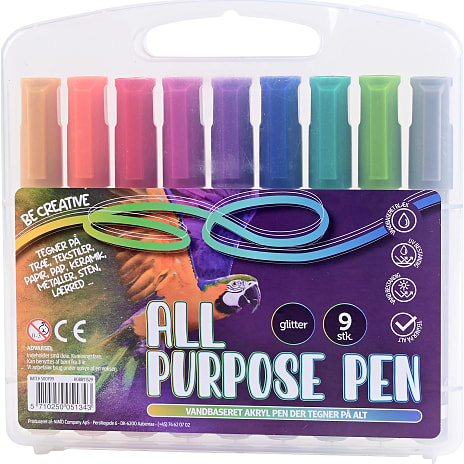 Parrot All Purpose pen glitter 9-pak | Køb på Bilka.dk!