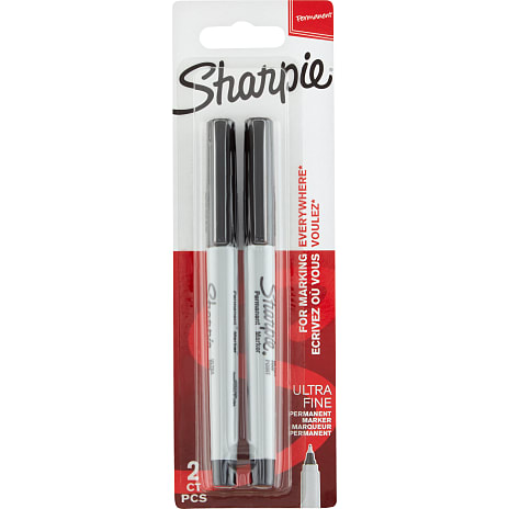 Sharpie ultra fine sort 2-blister | Køb online på br.dk!
