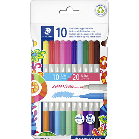 Staedtler Duo Twin Color tuscher 10-pak | Køb på Bilka.dk!