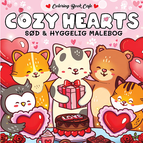 Cozy Hearts malebog - Coloring Book Cafe | Køb online på br.dk!