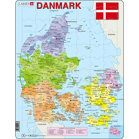 Danmark puslespil - 70 maxi brikker | Køb online på br.dk!