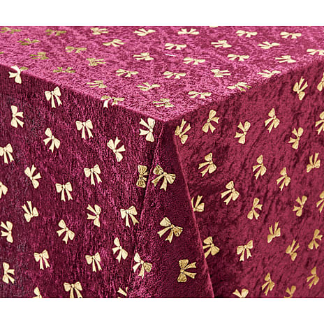Velour dug - bordeaux m. guld sløjfe | Køb på føtex.dk!