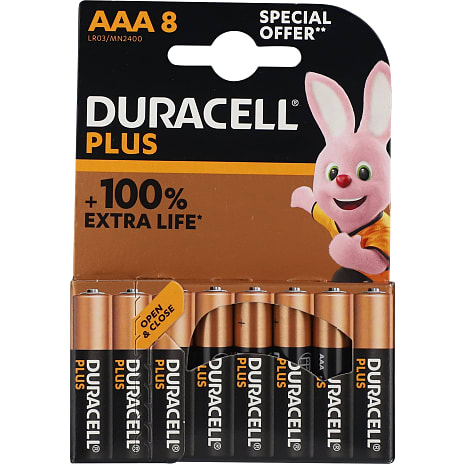 Duracell Plus AAA batterier 8-pak | Køb online på br.dk!