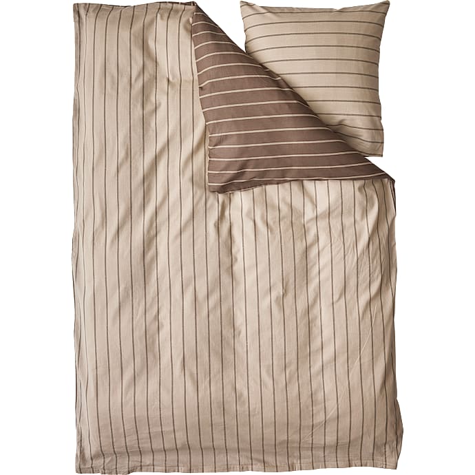 Salling sengetøj 140x200 cm - strib beige og brun fra Salling hos Føtex ...