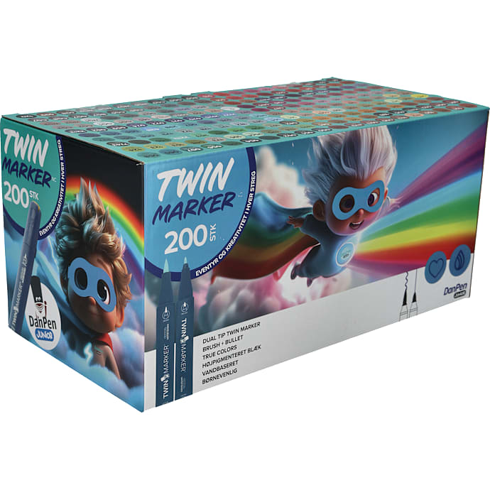 Danpen Twinmarkers 200 stk m. brush + bullet fra Danpen hos Føtex | Goma