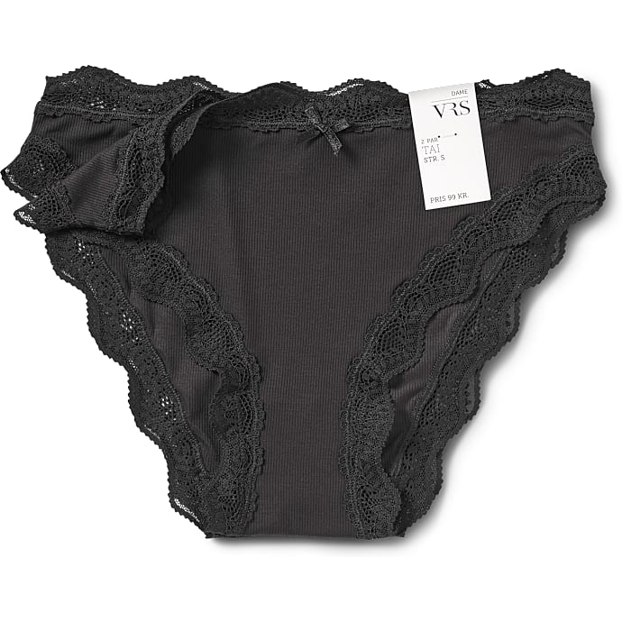 VRS dame 2-pak tai trusser str. S - sort fra VRS woman hos Føtex | Goma